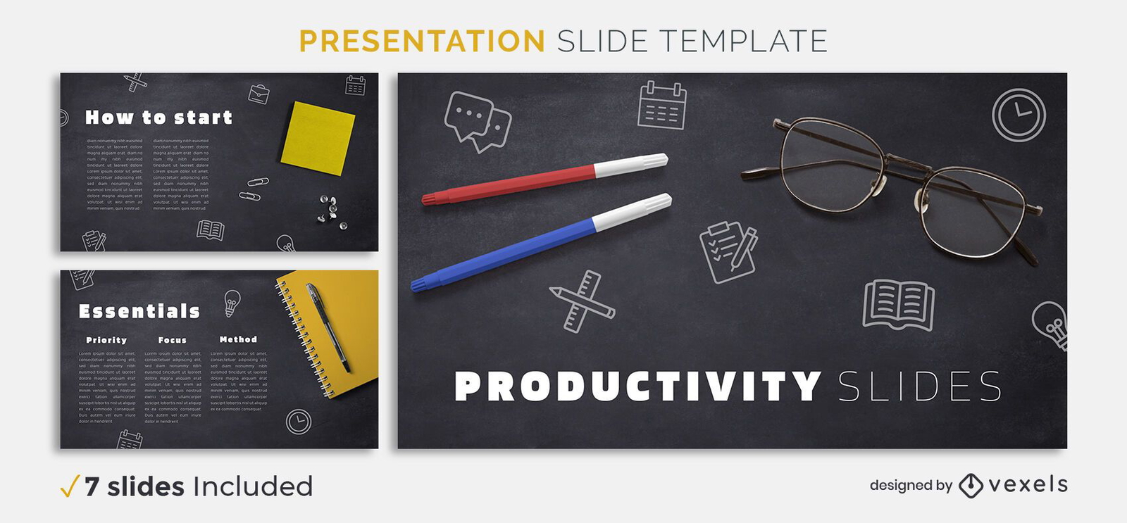 Productivity Presentation Template Vector Download