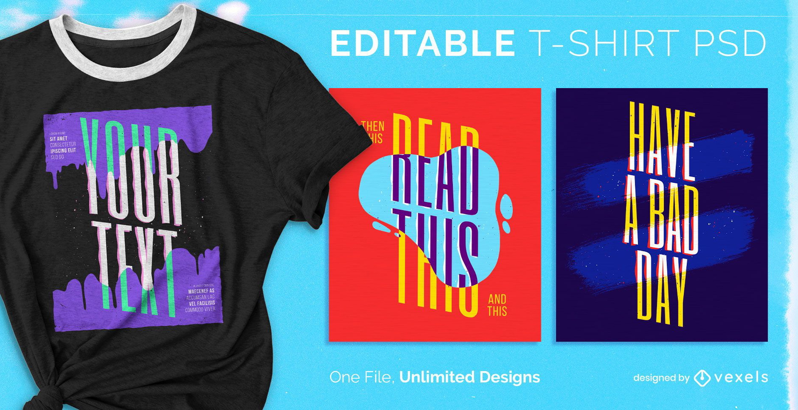 Paint Effect Scalable Psd T-shirt PSD Editable Template