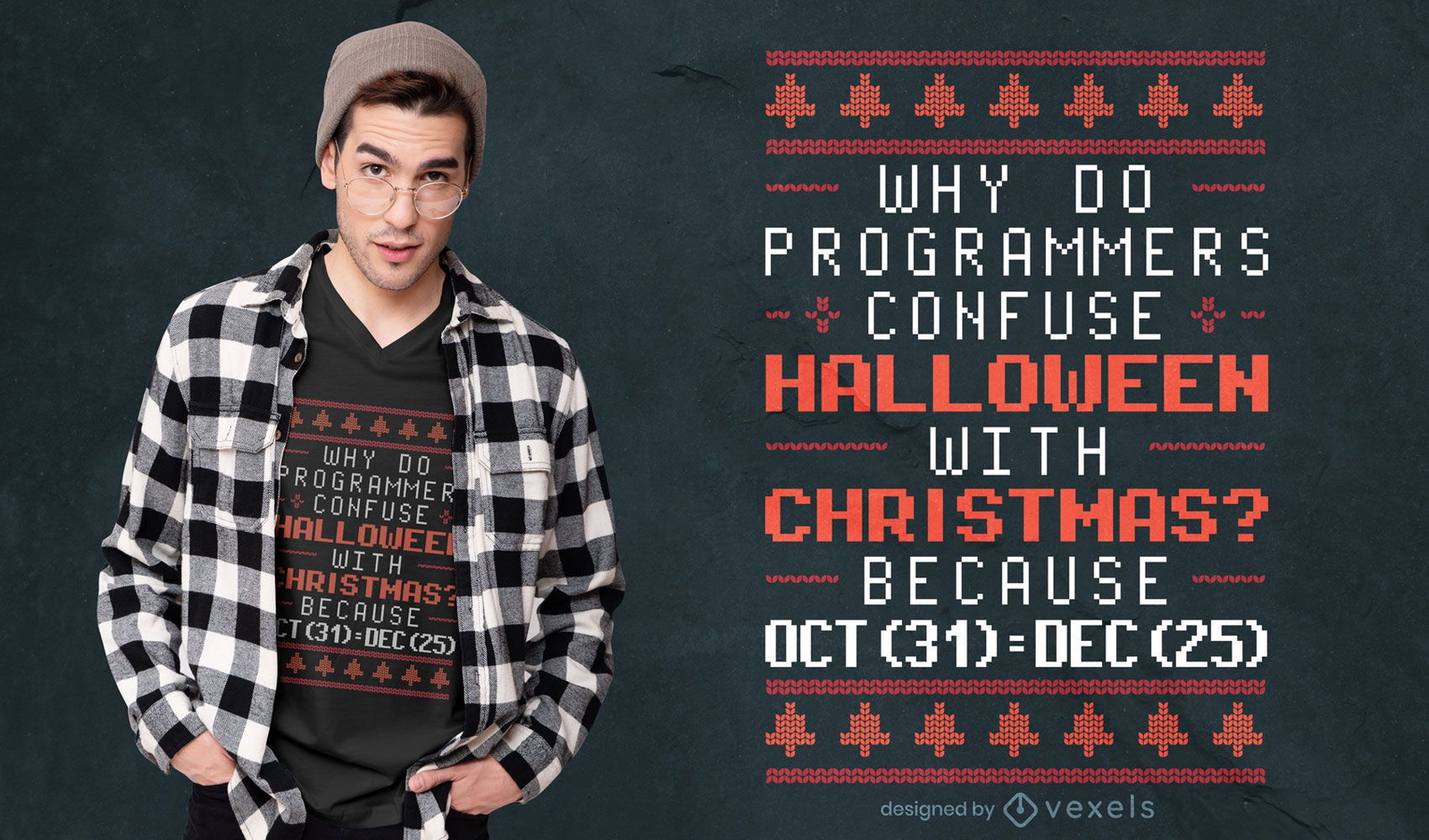 Programmer Holidays T-shirt Design Vector Download
