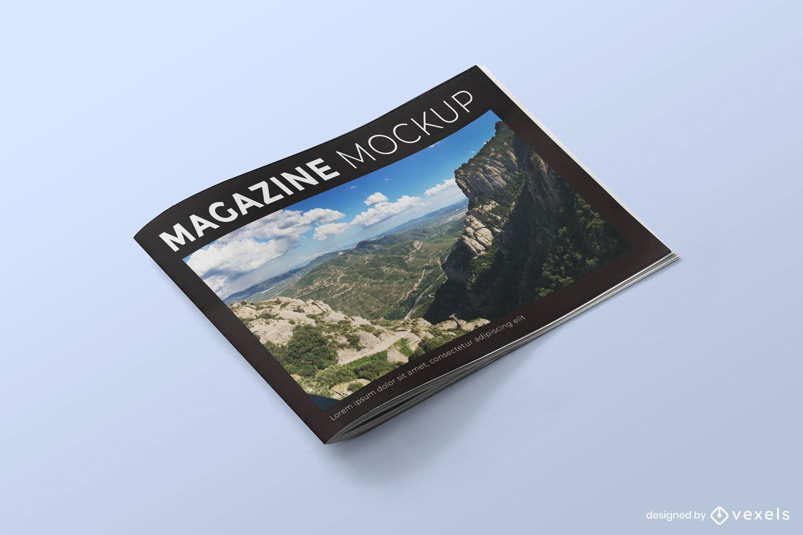 Horizontal Magazine Mockup Design Vector Download