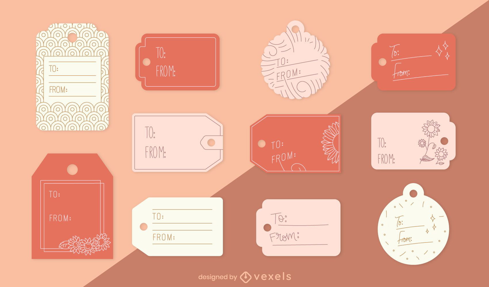 To From Tag Set Vector Download