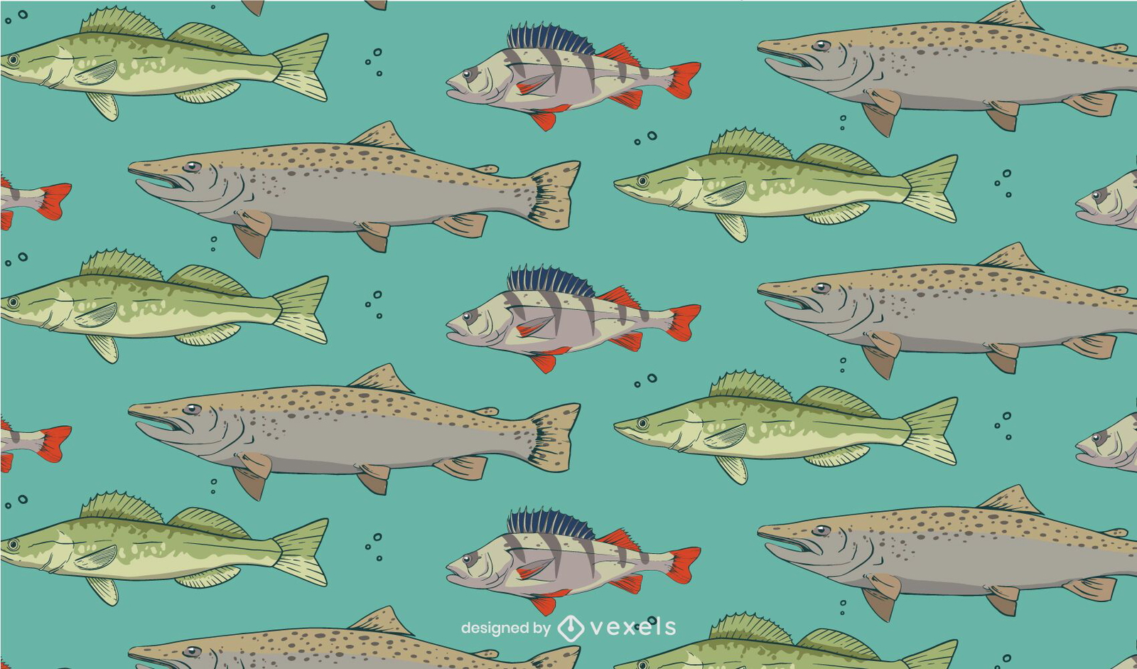 Fish Species Pattern Design Vector Download
