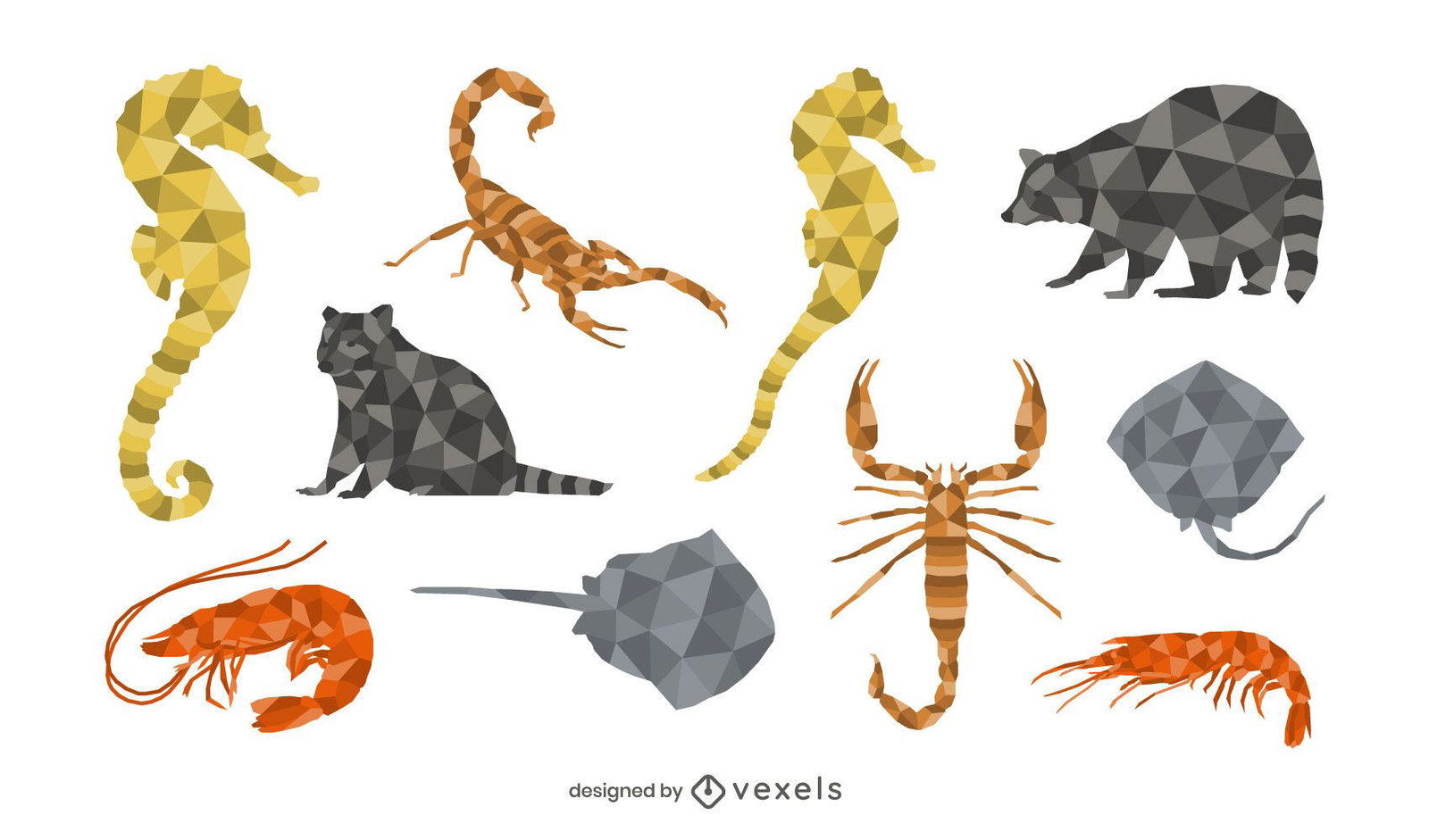 Low Poly Animal Set Vector Download