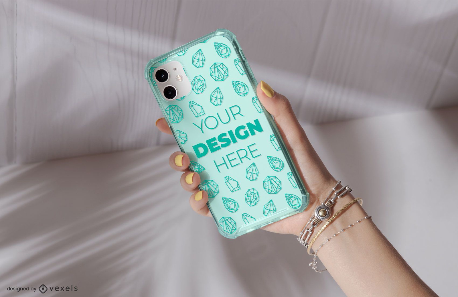 Phone Case Hand Mockup Design Vector Download