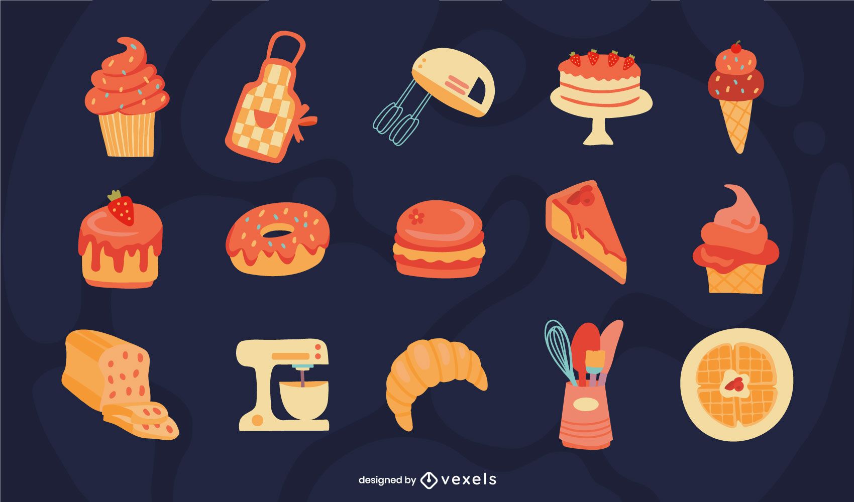 Bakery Flat Set Vector Download