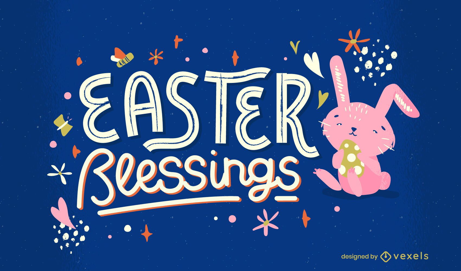 Easter Blessing Lettering Vector Download
