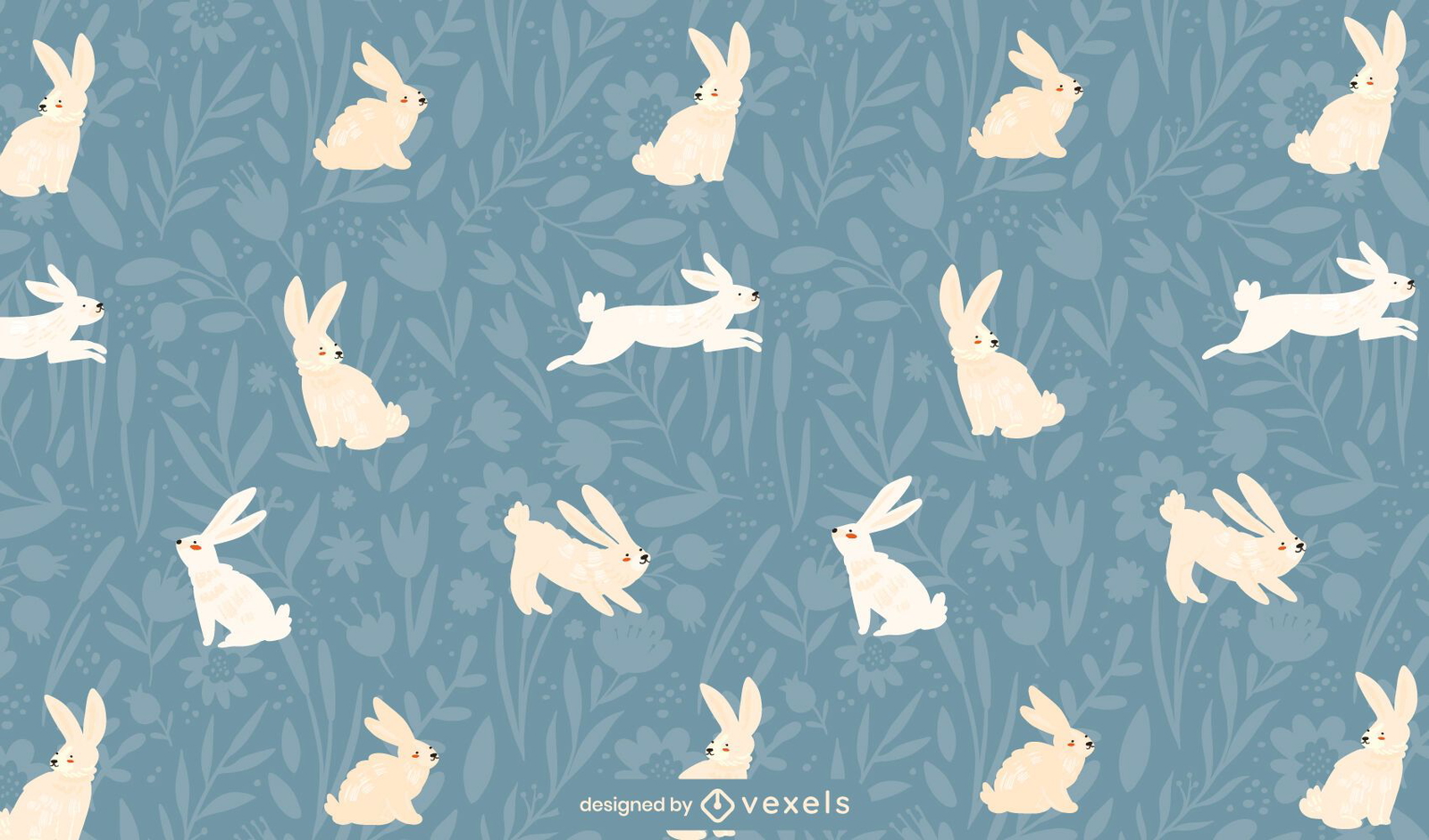 Easter Hopping Bunnies Pattern Vector Download