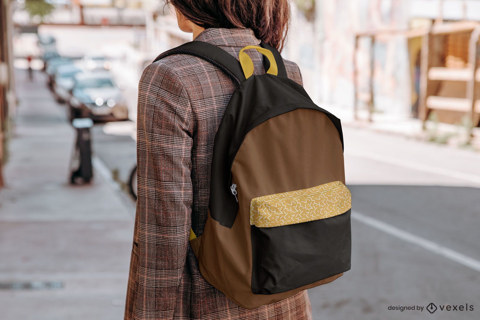 Backpack Model Mockup Composition Vector Download