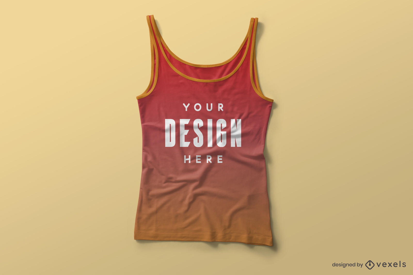 Wrinkled Tank Top Mockup Vector Download