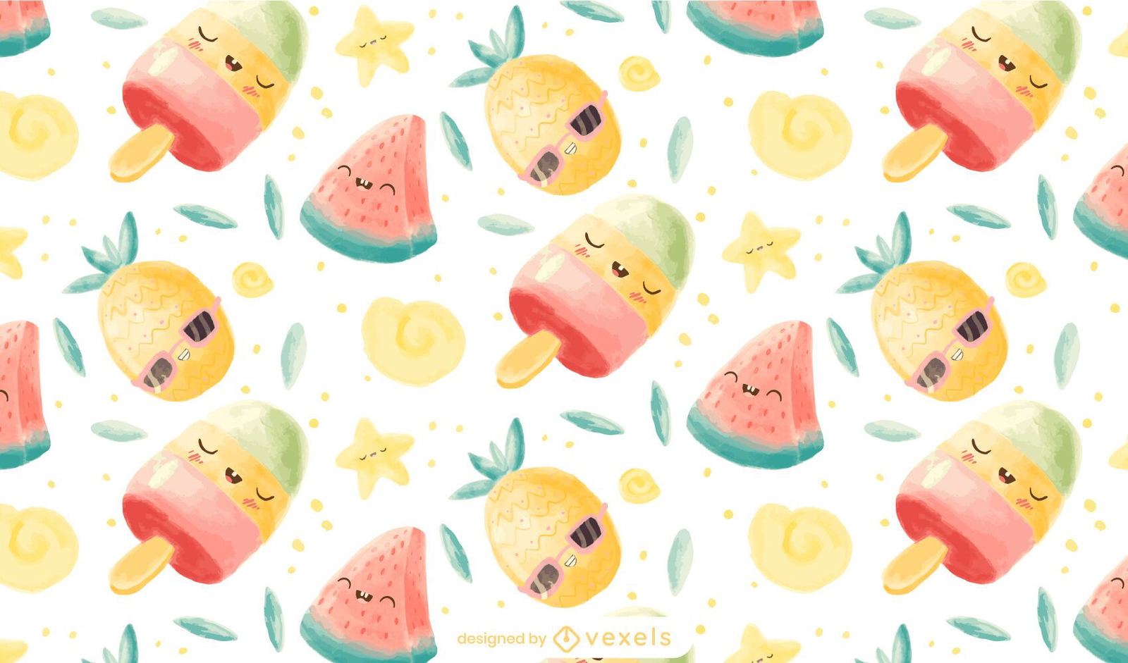 Kawaii Fresh Pattern Design Vector Download