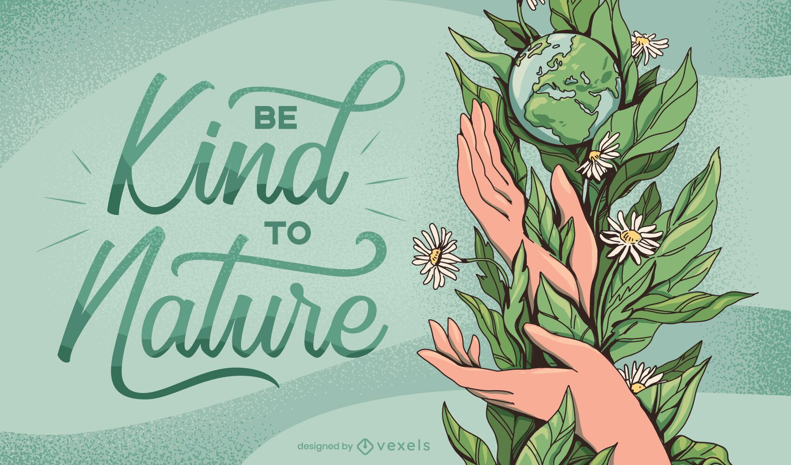 Kind To Nature Illustration Vector Download