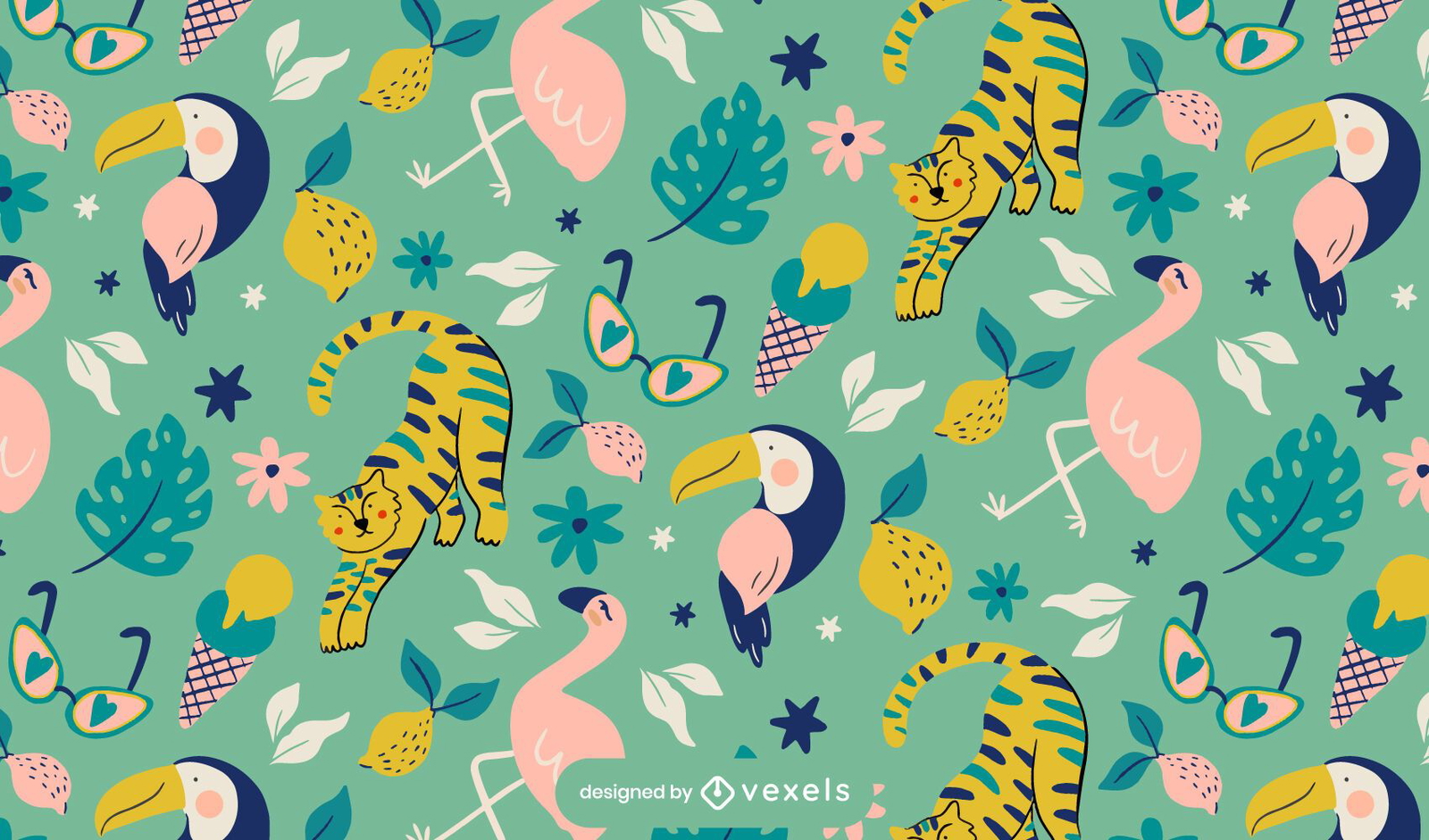 Tropical Pattern Design Vector Download