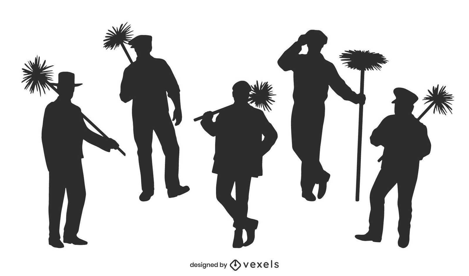 Chimney Sweeper Silhouette Set Vector Download