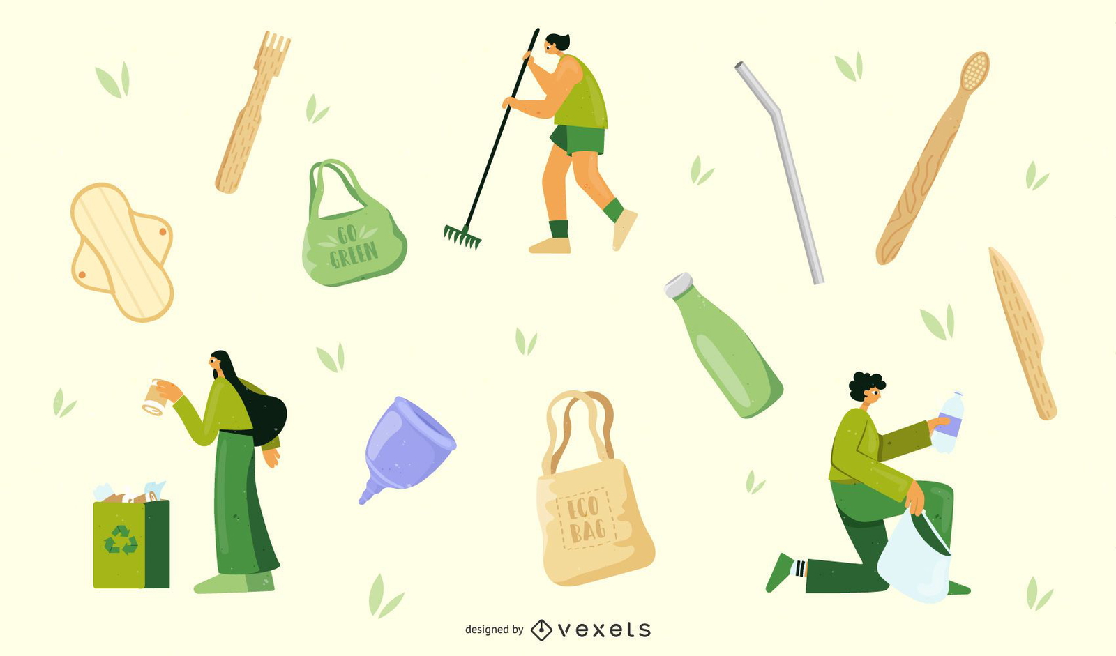 Mixed Characters And Stuff Vectors Vector Download