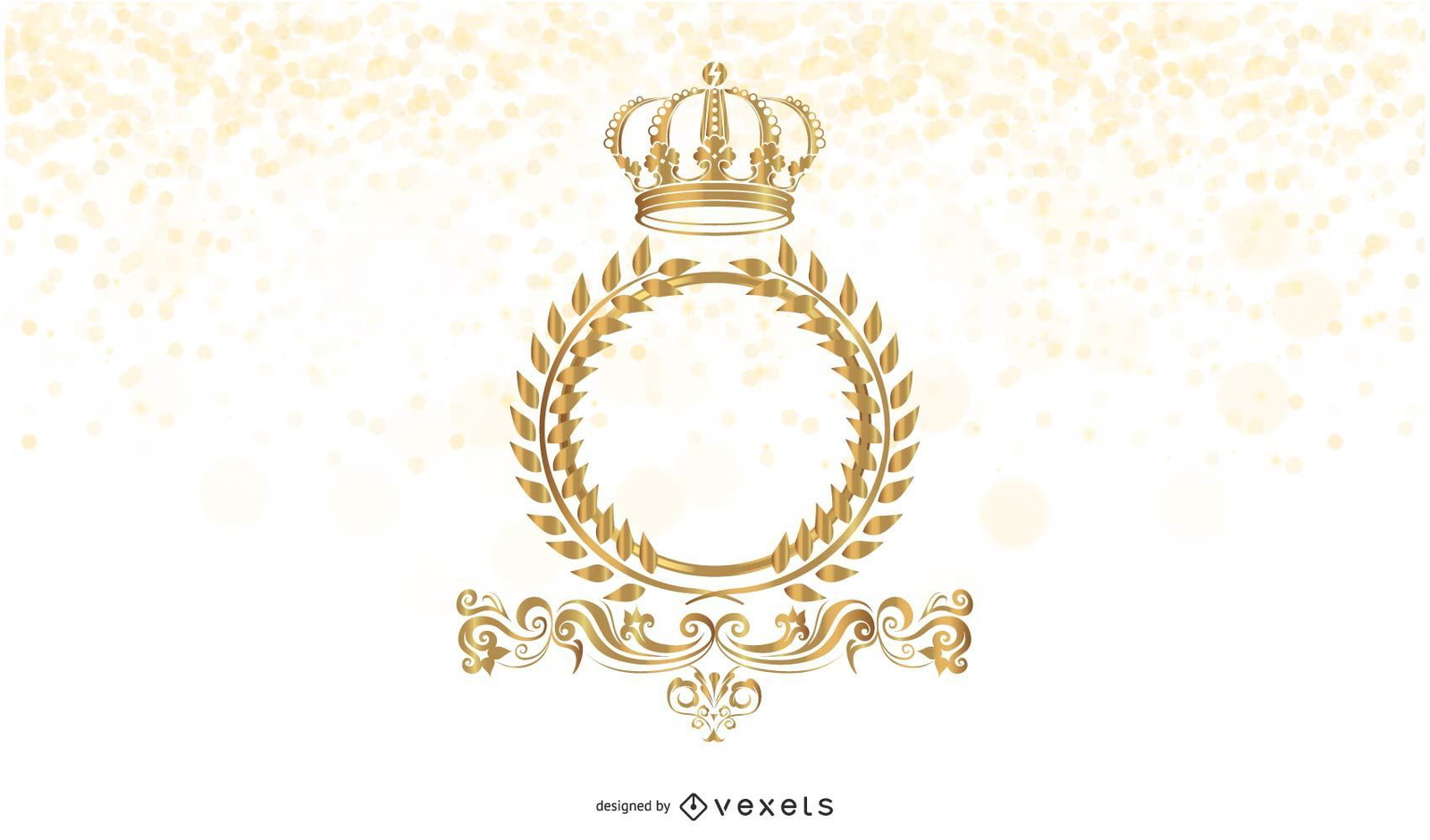 Golden Frame With Crown Vector Download