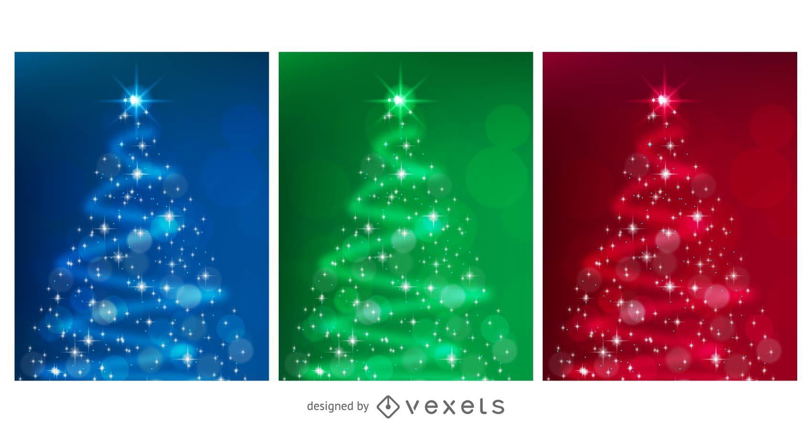STYLIZED VECTOR CHRISTMAS TREE SET Vector Download