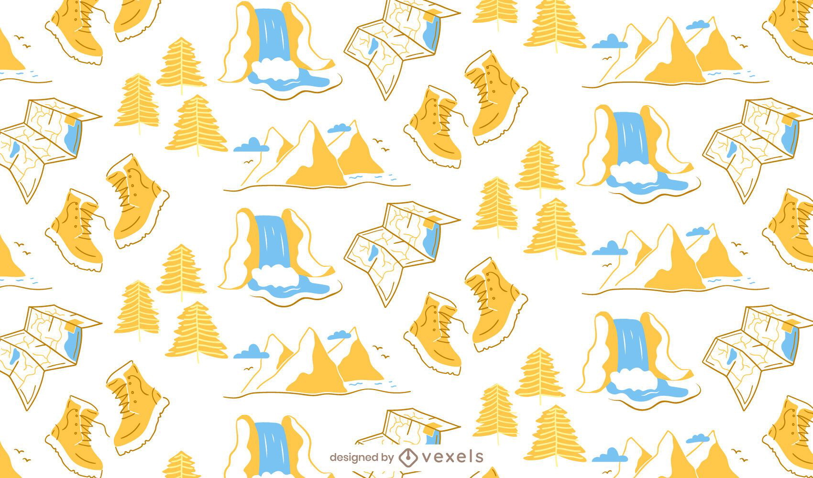 Hiking Seamless Pattern Vector Download