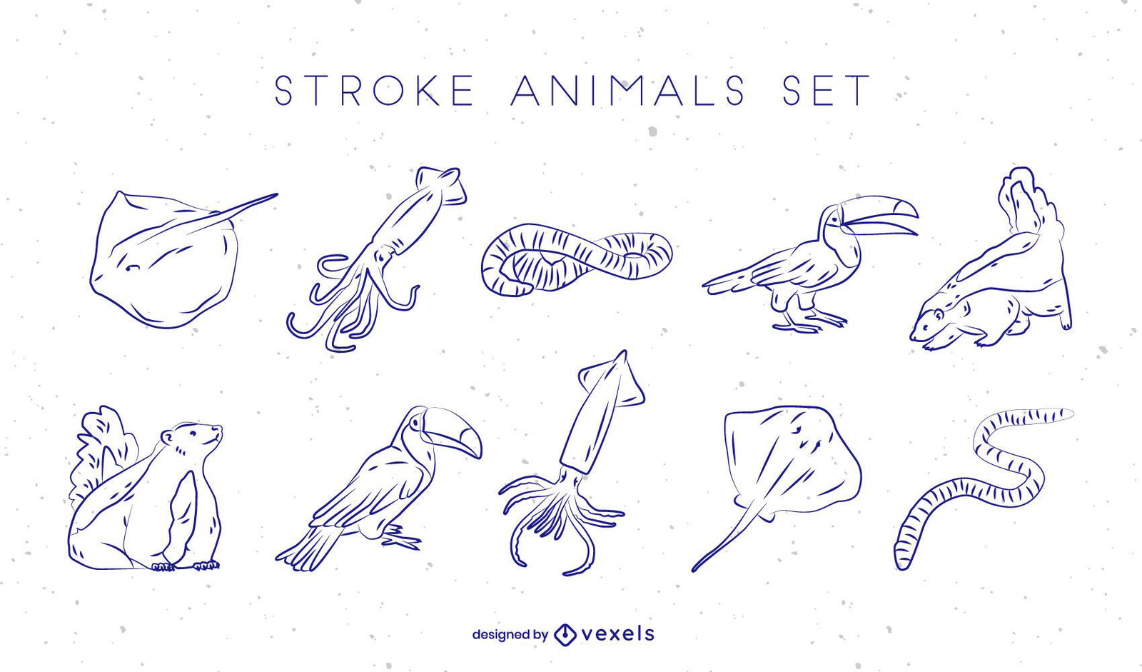 Animals Hand Drawn Vector Set Vector Download