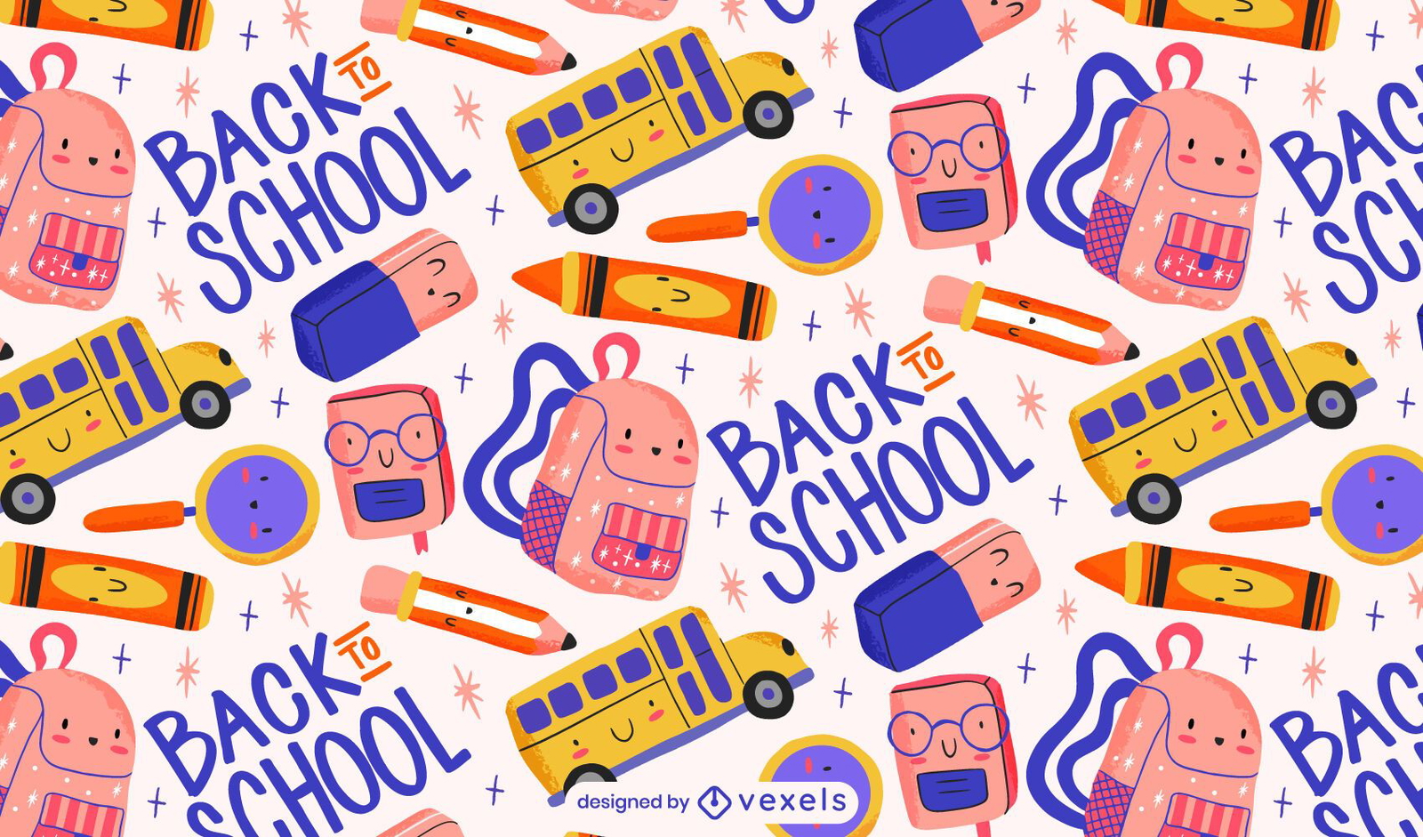 Cute Back To School Pattern Design Vector Download