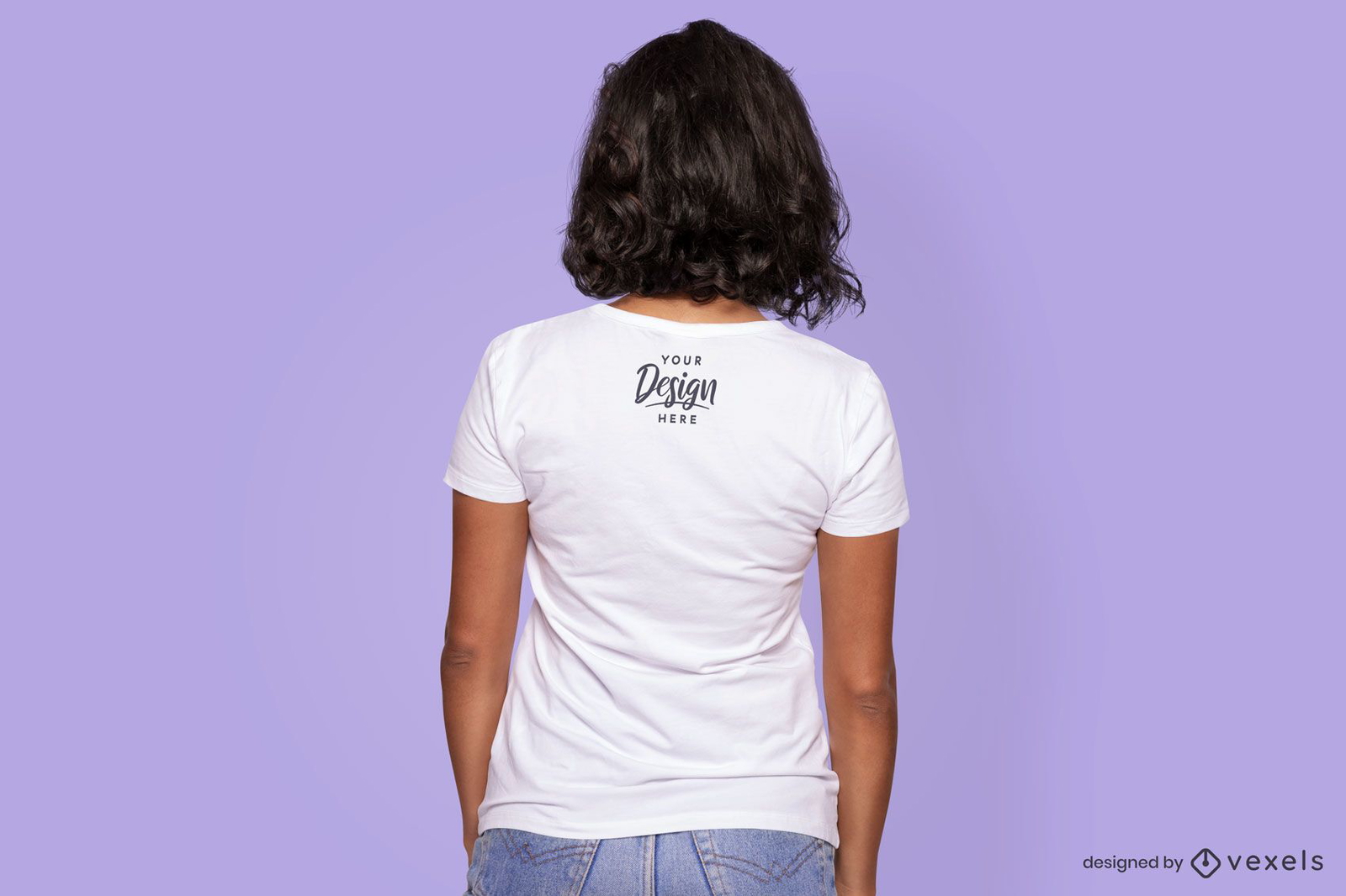Solid Color Back T-shirt Mockup PSD Editable Template
