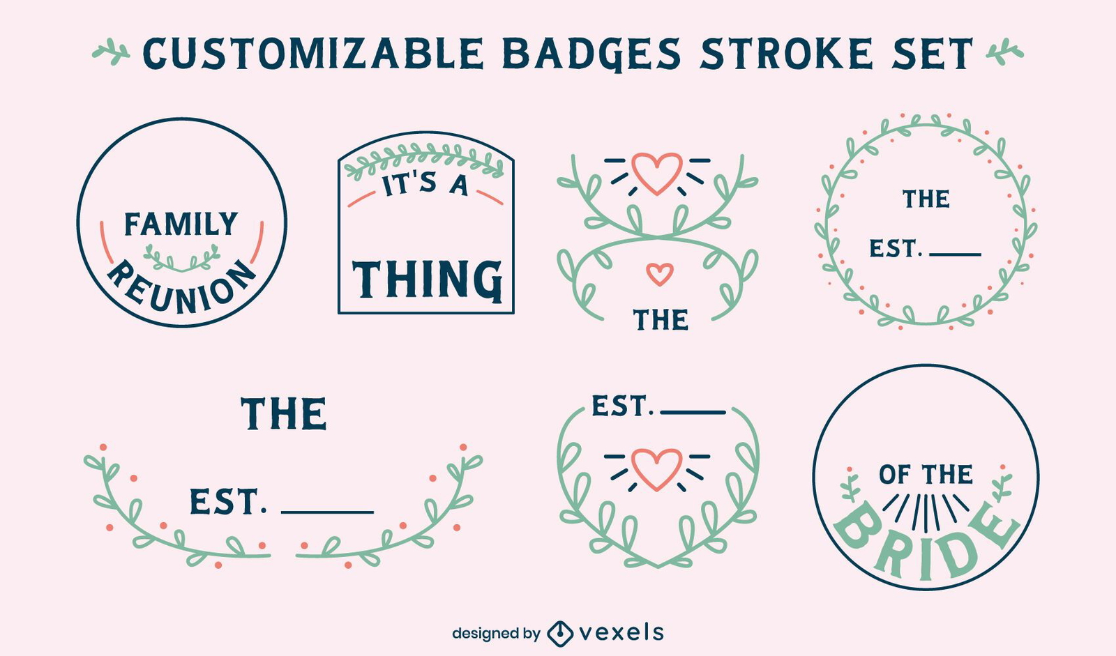 Family Badges Customizable Set Vector Download