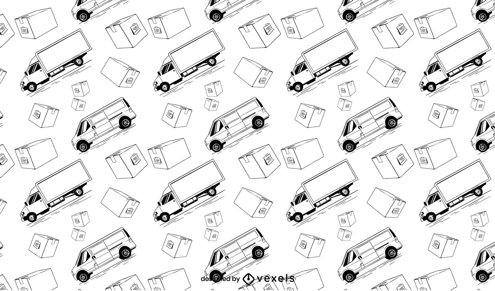Delivery Truck Transportation Pattern Design Vector Download