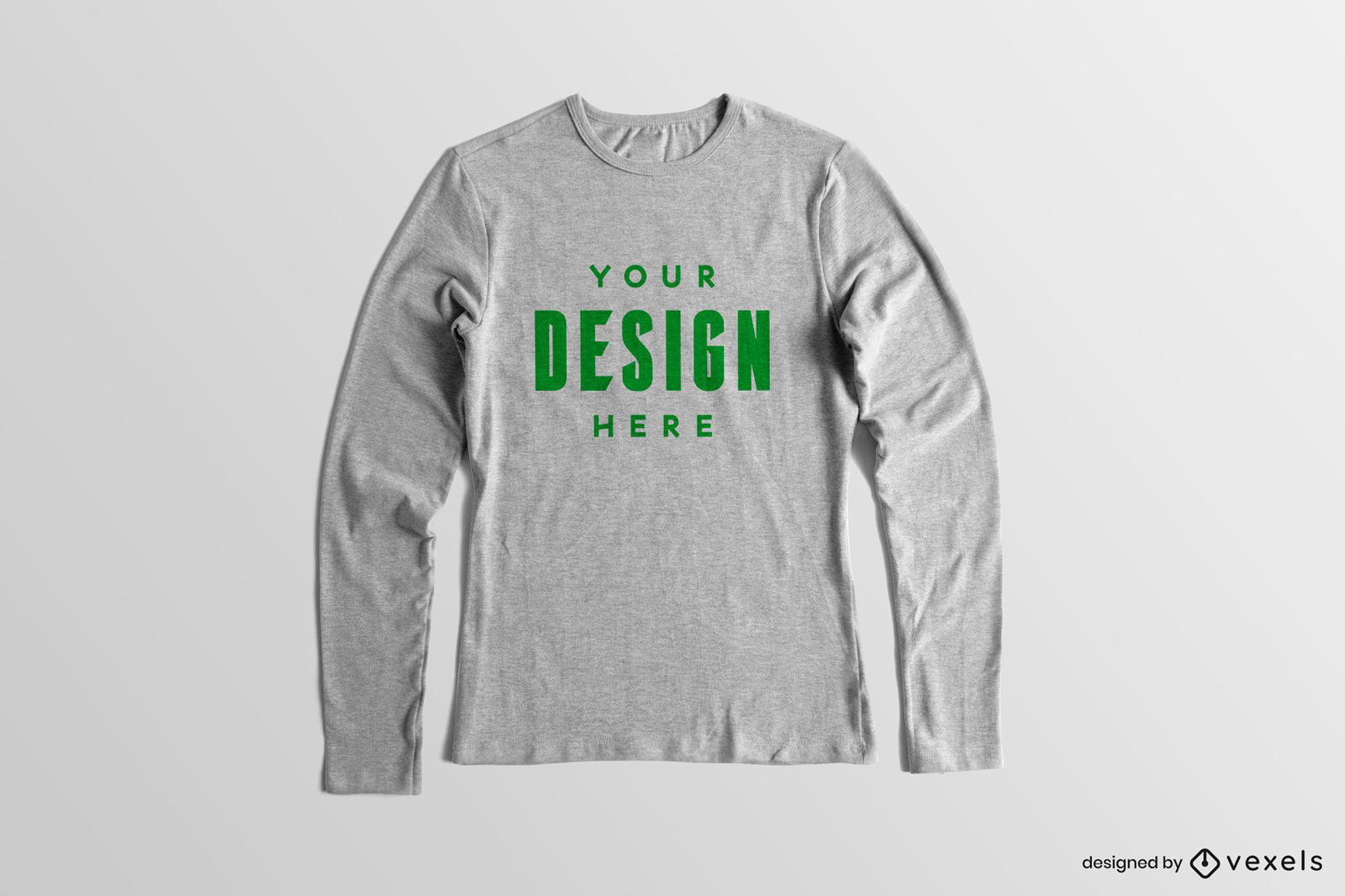Long-sleeved Solid Background Shirt Mockup PSD Editable Template