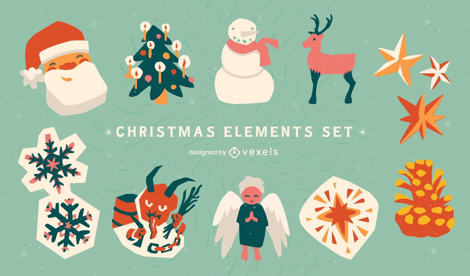 Christmas Day Holiday Elements Set Vector Download