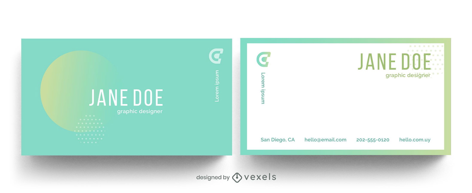 Business Card Gradient Geometric Shape Vector Download