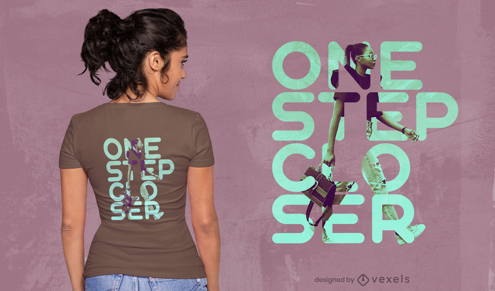 One Step Closer Quote Psd T-shirt Design PSD Editable Template