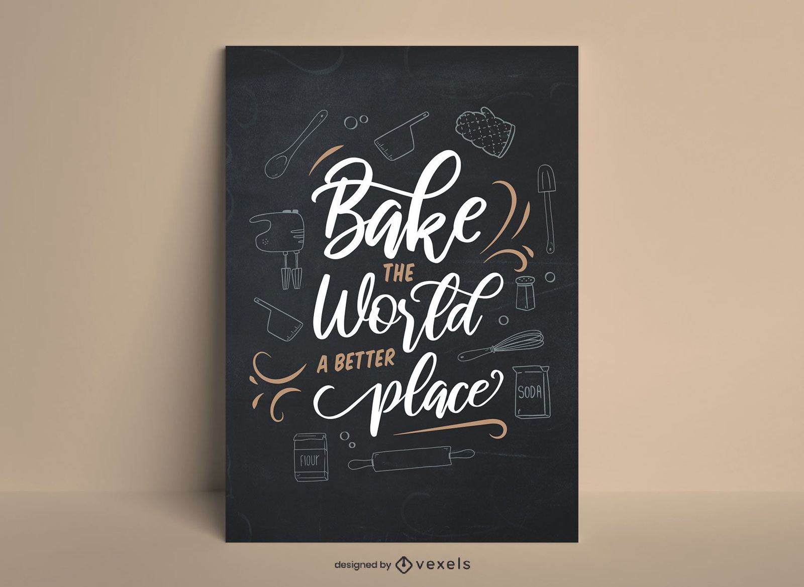 Blackboard Lettering Baking Poster Vector Download