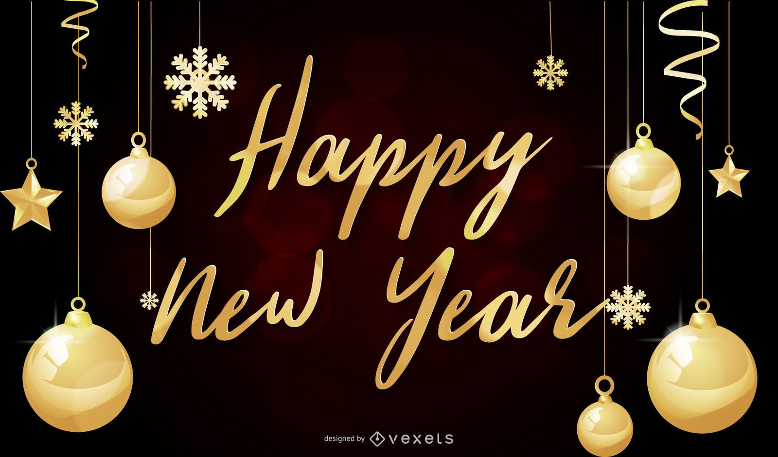 NEW YEAR VECTOR GOLDEN BALL BACKGROUND DESIGN EPS ILLUSTRATOR Vector ...