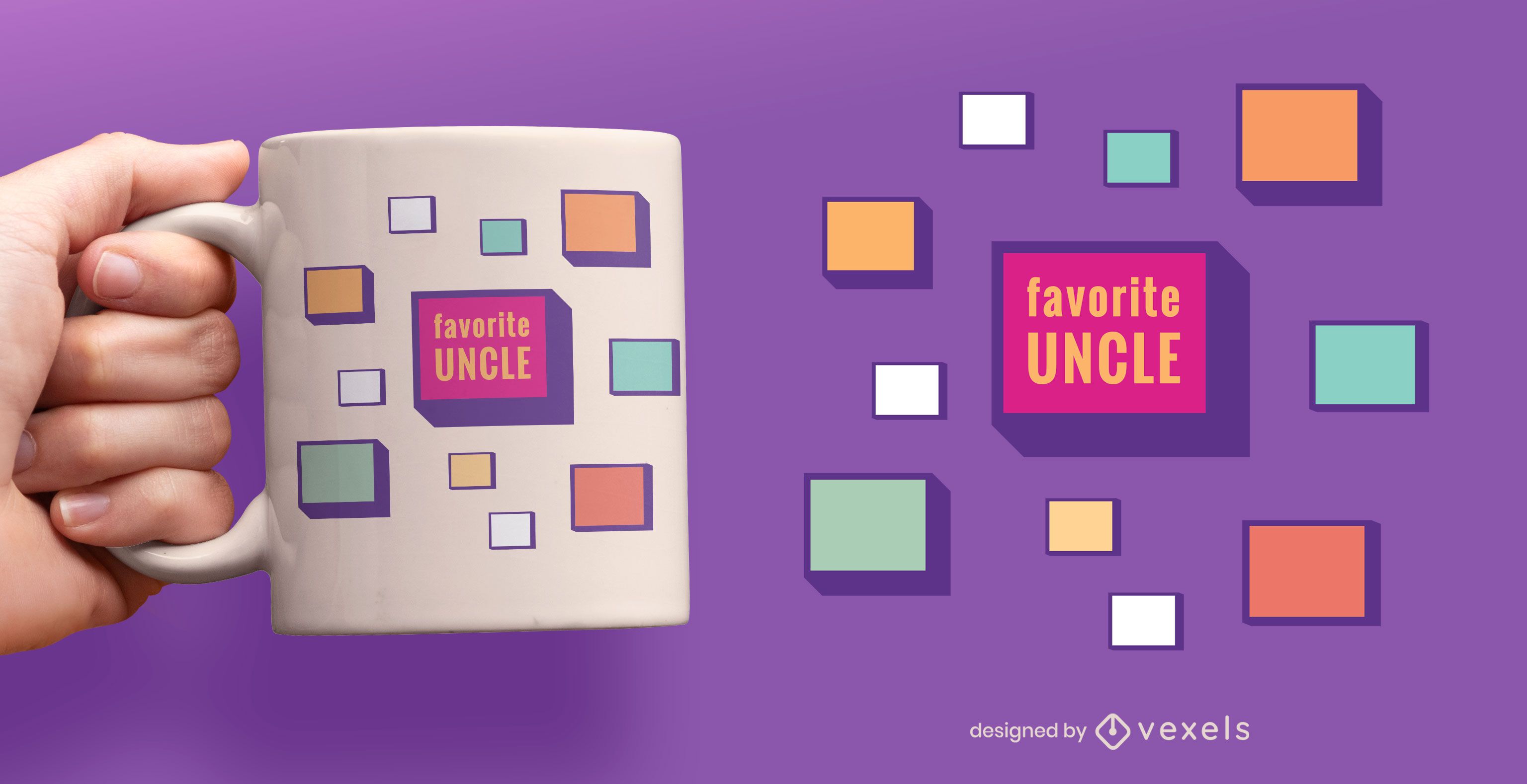 Favorite Uncle Flat Mug Design Vector Download