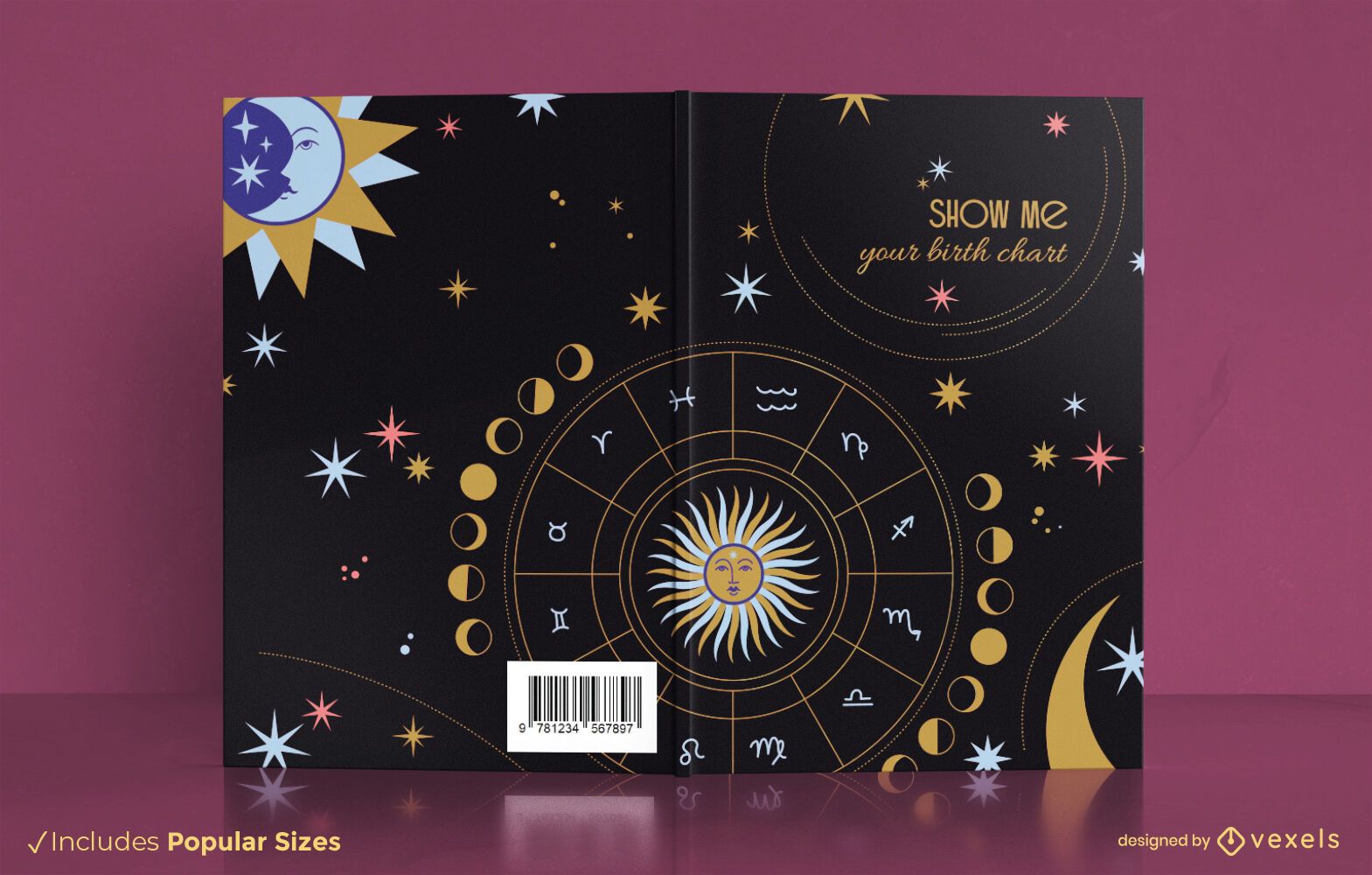 Zodiac Sign Constellation Book Cover Design Vector Download