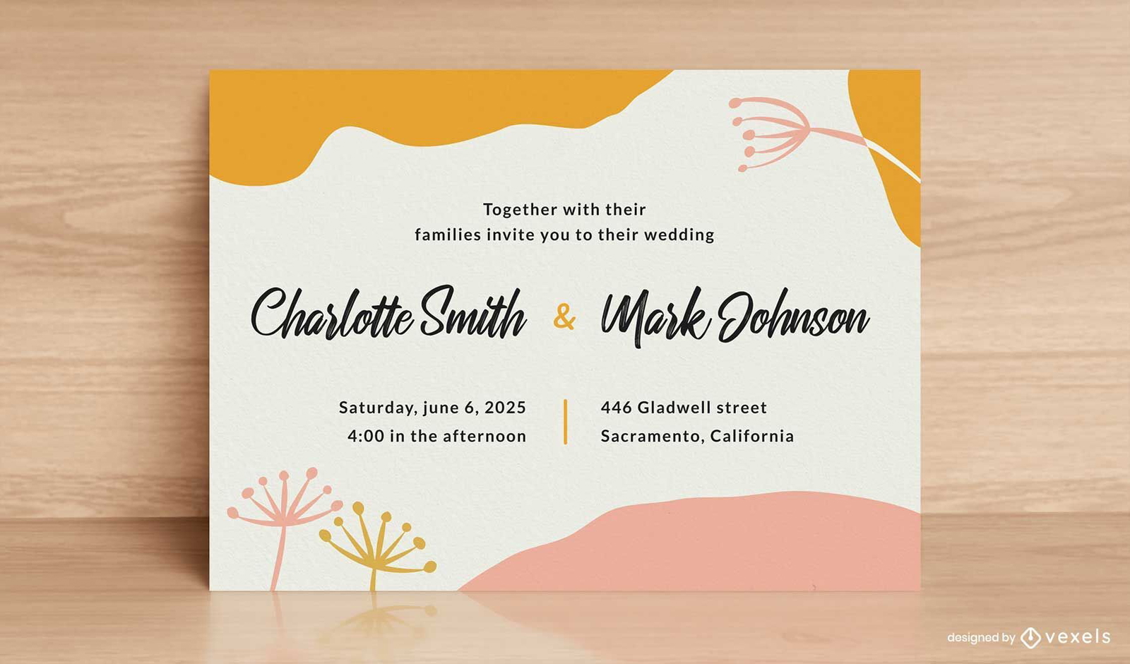 Wedding Card Abstract Template Vector Download