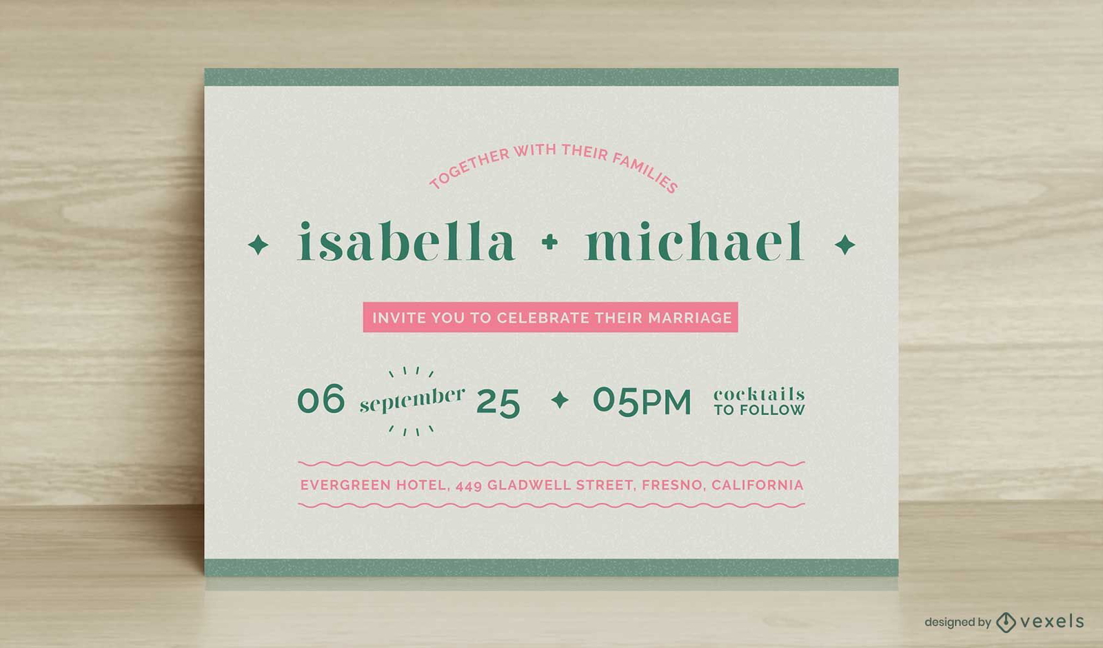 Wedding Card Design Flat Template Vector Download