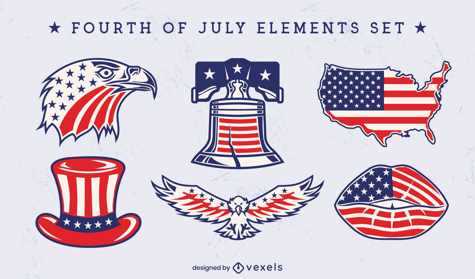 Independence Day Set Of Iconic Elements Vector Download