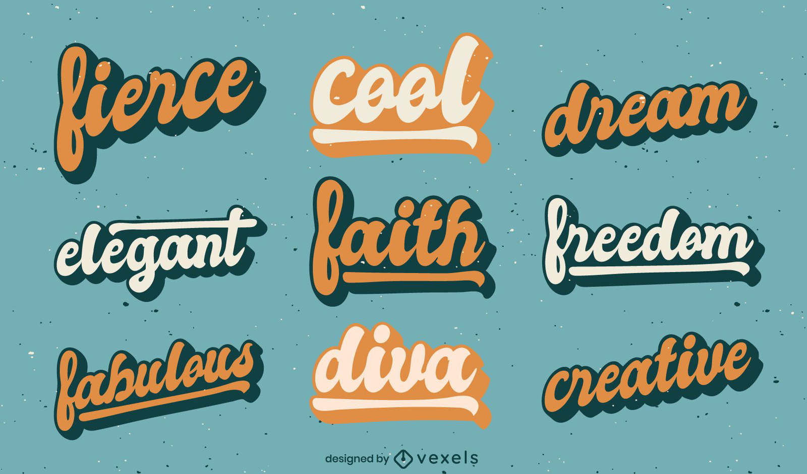 Motivational Quotes Retro Style Lettering Set Vector Download