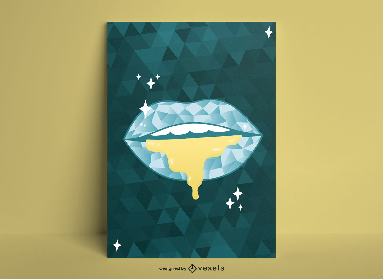 Luxury Lips Geometric Poster Design Vector Download