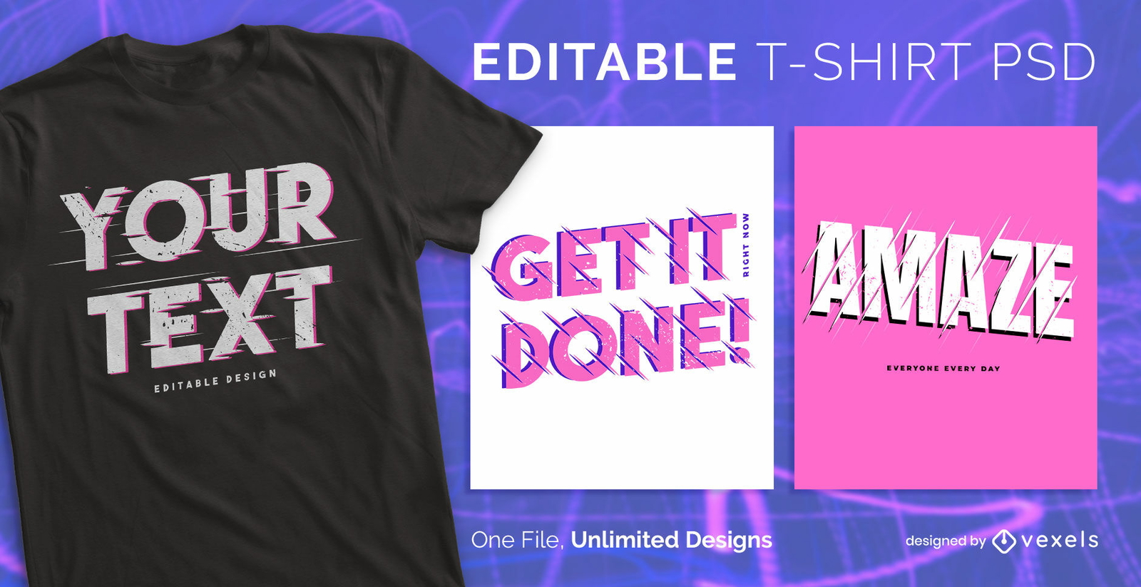 Dynamic Text Psd Editable T-shirt Design PSD Editable Template