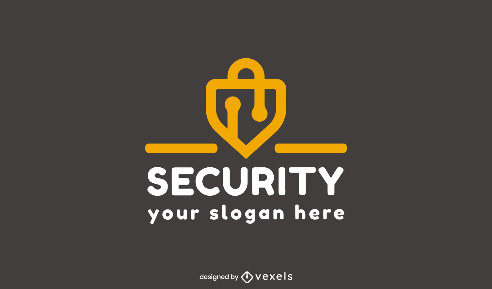 Security Lock Stroke Logo Template Vector Download