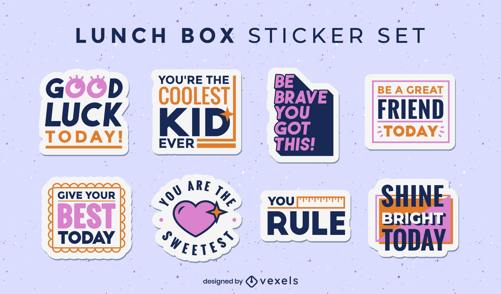 Motivational School Stickers Set Vector Download
