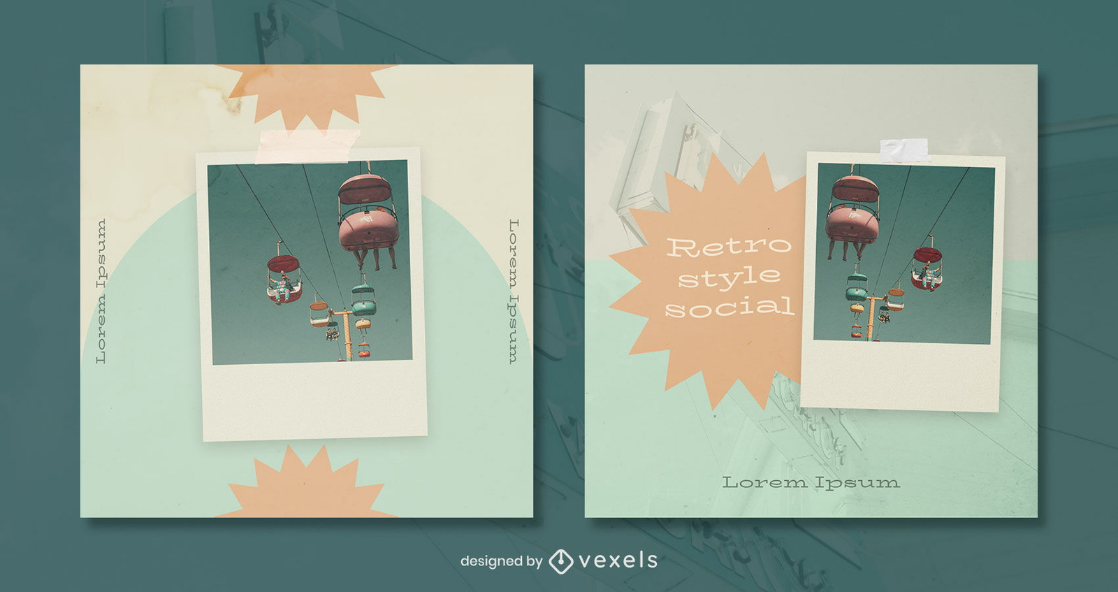 Retro Picture Post Template Vector Download