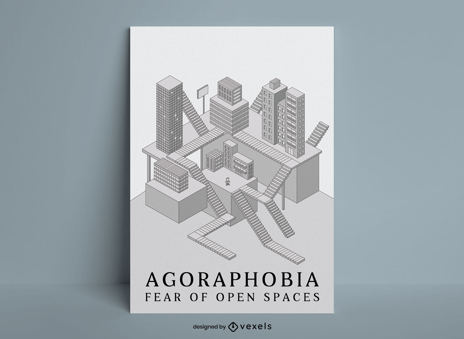 Buildings Isometric Space Poster Template Vector Download