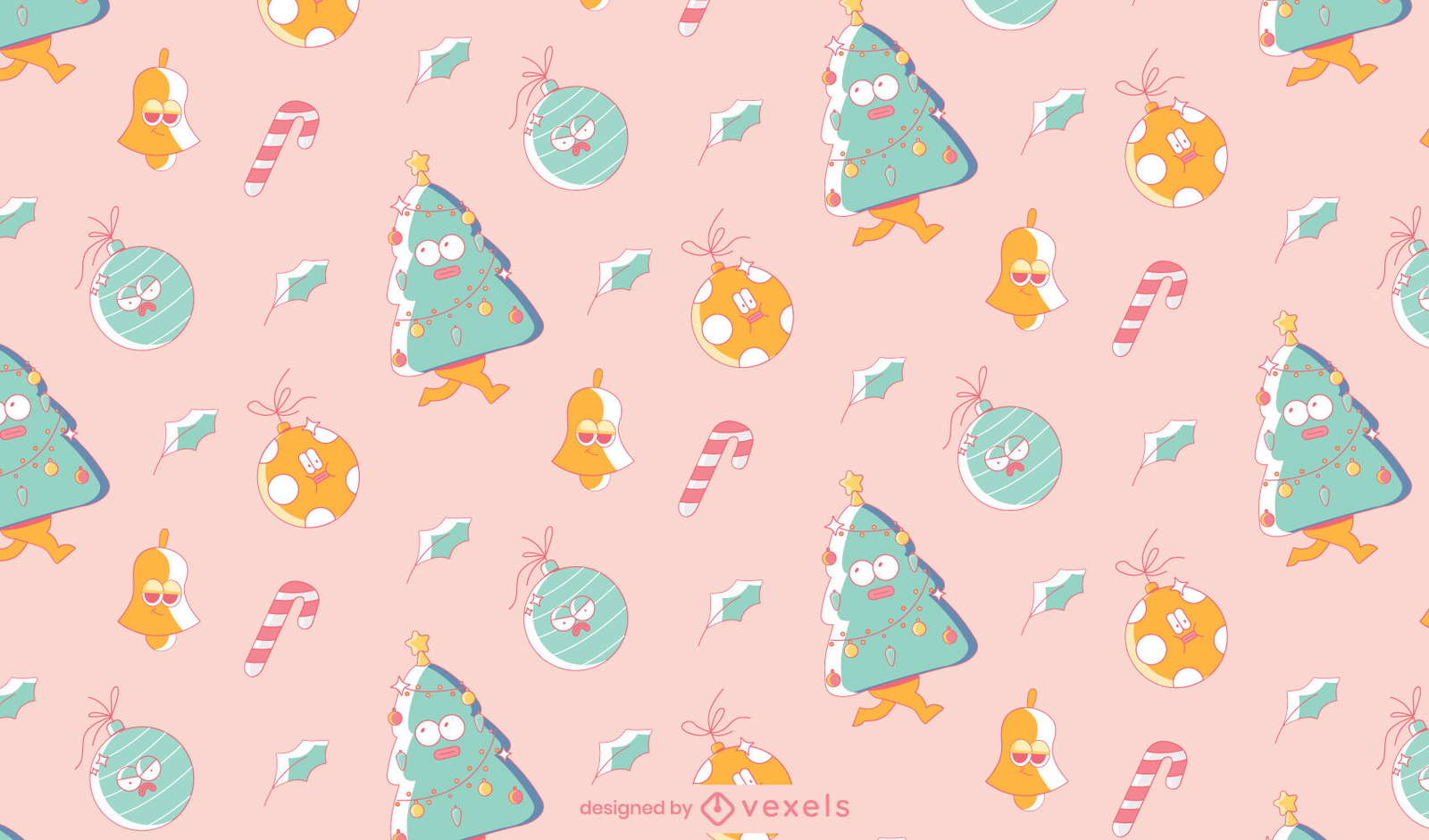 Christmas Decorations Cartoon Pattern Vector Download