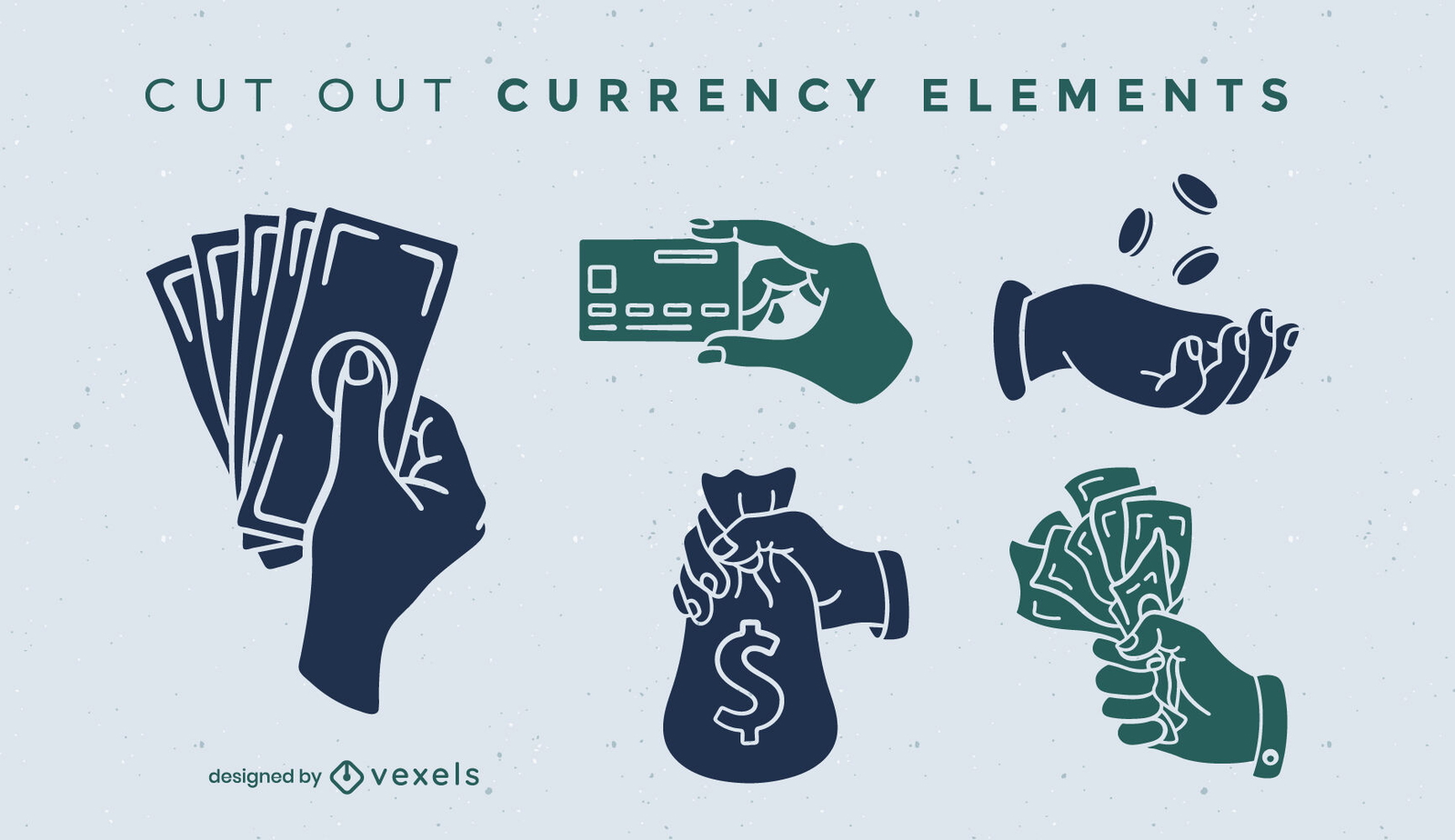 Coins And Bills Currency Cut Out Set Vector Download
