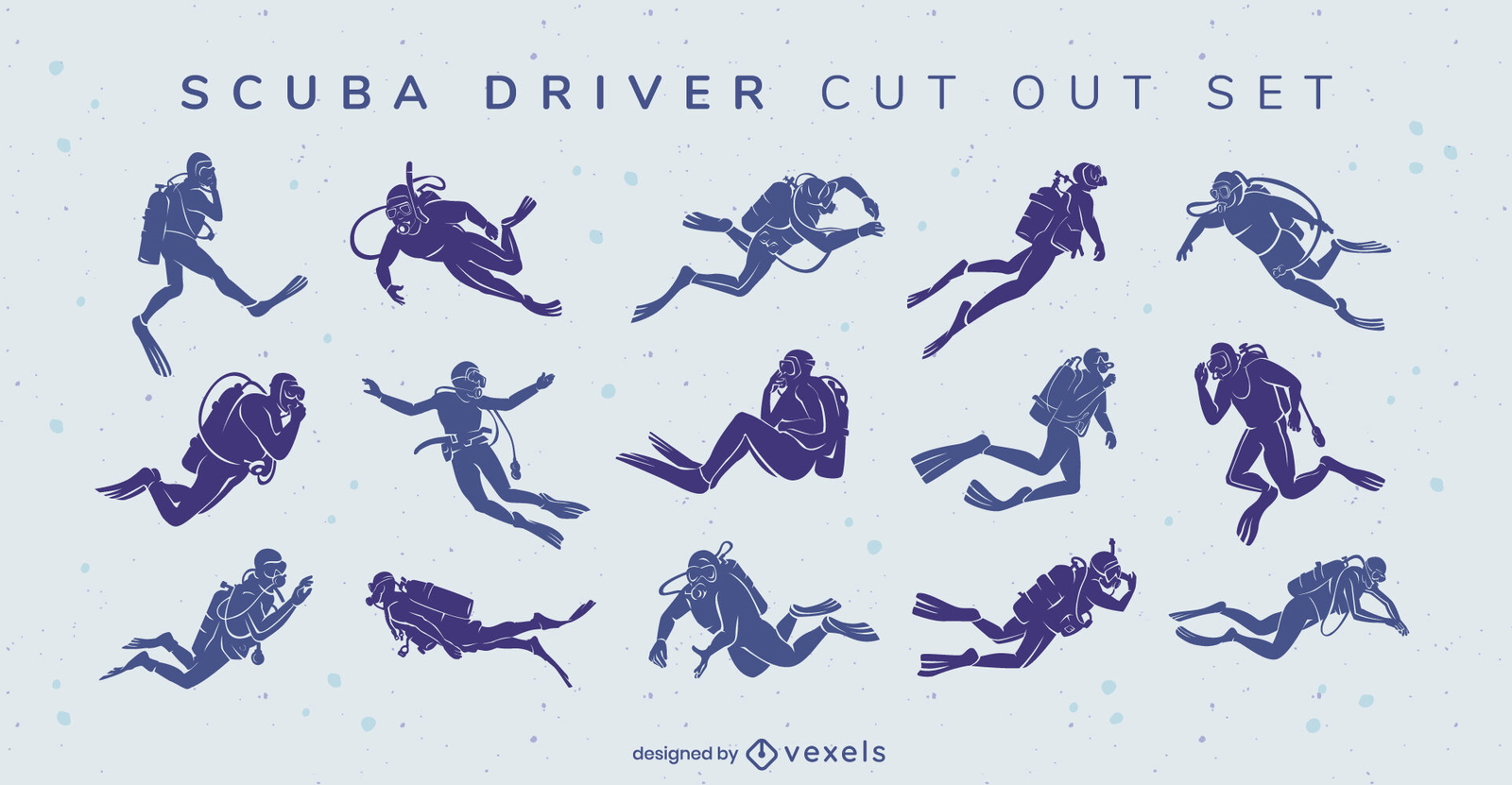Scuba Diving Hobby People Cut Out Set Vector Download