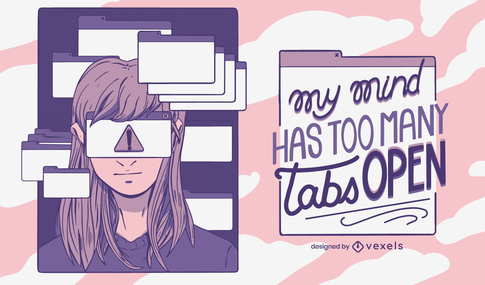 Funny ADHD Awareness Illustration Vector Download