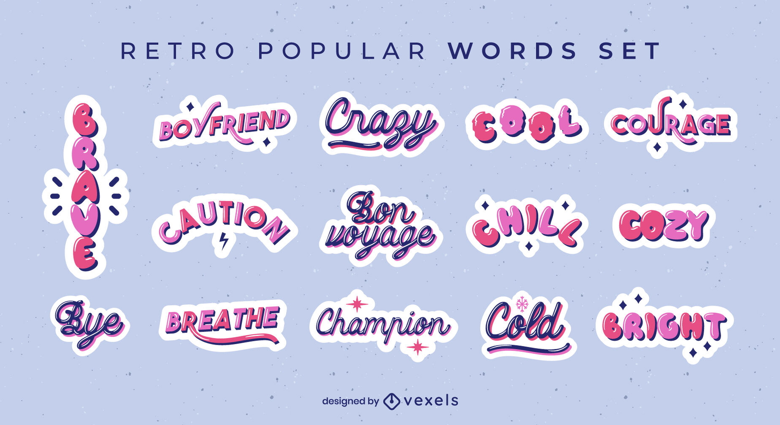 Slang Expressions Glossy Quotes Set Vector Download