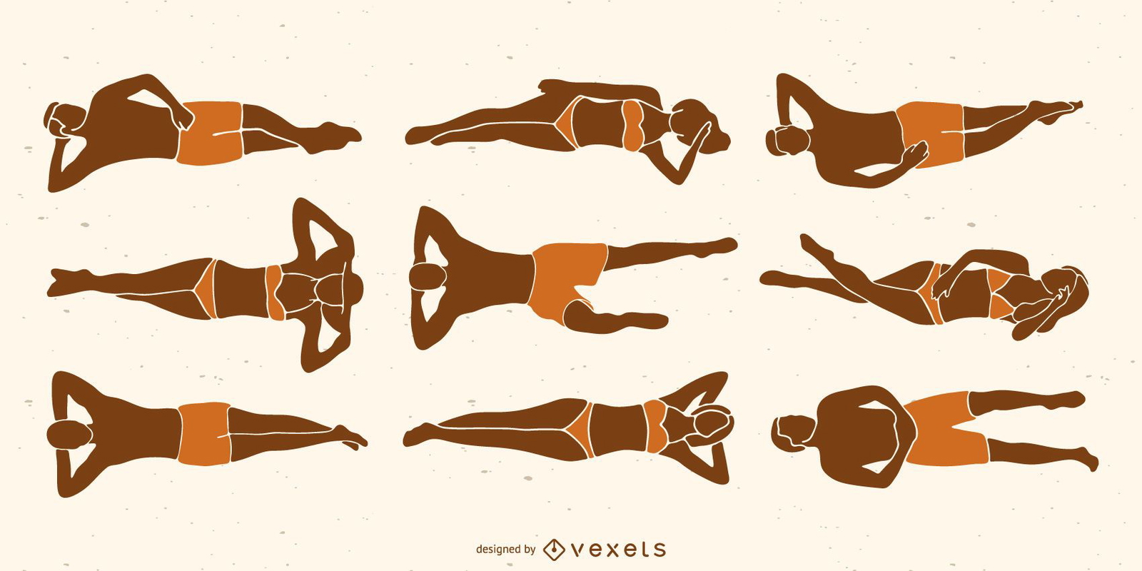 Beach People Cut Out Set Vector Download